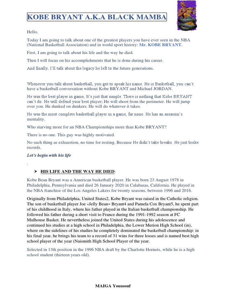 Kobe Bryant PDF | PDF | Kobe Bryant | National Basketball Association