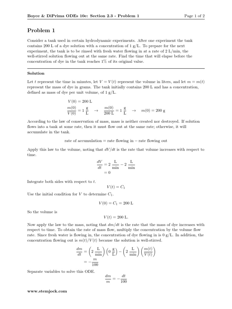 Boyce ODEch 2 S 3 P 01 | PDF | Ordinary Differential Equation ...