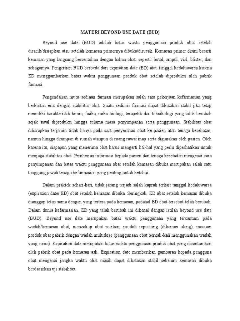 Materi Beyond Use Date | PDF