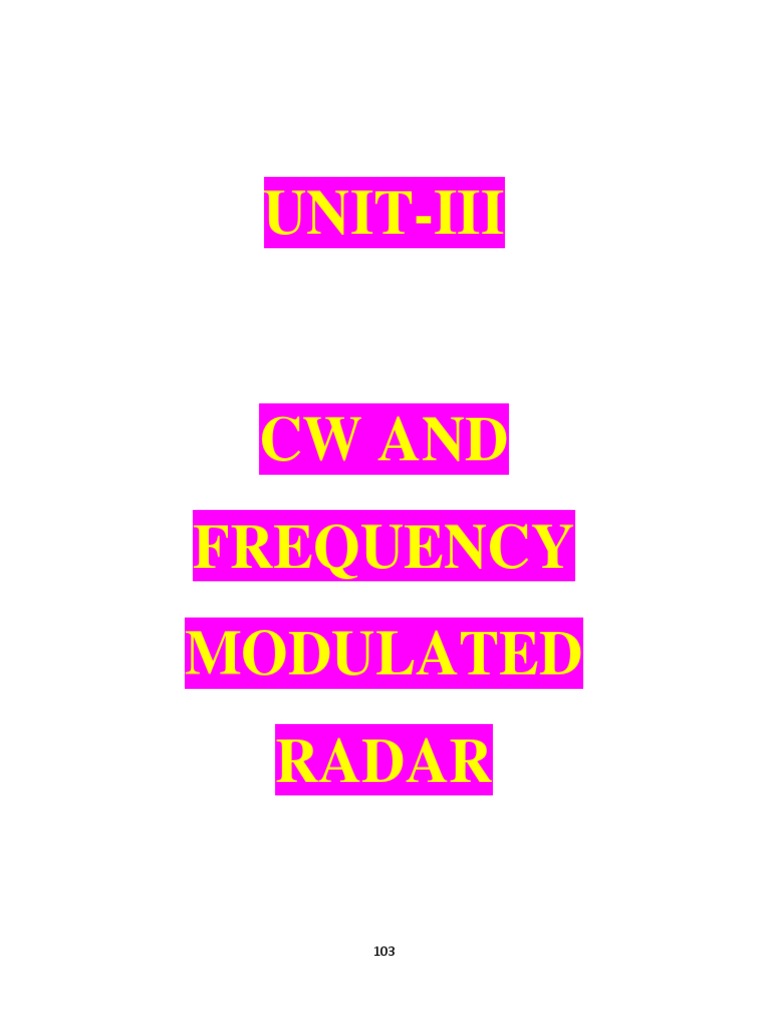 Unit 3 | PDF | Radar | Doppler Effect