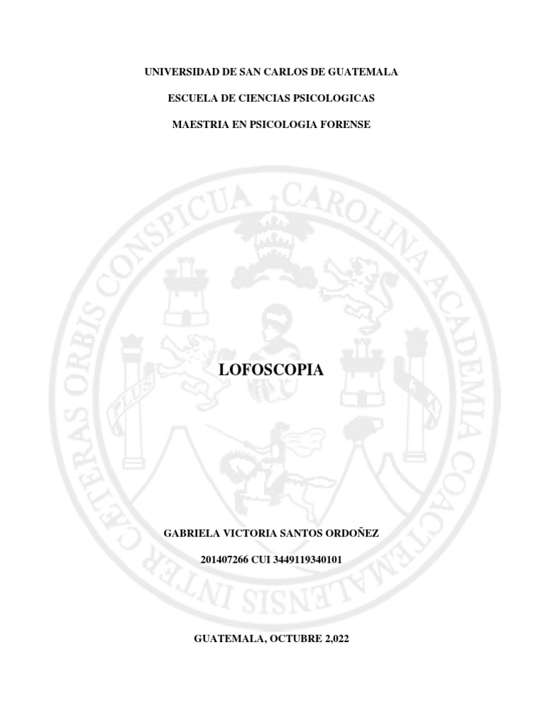 Análisis de la Lofoscopia y sus aplicaciones en la identificación ...