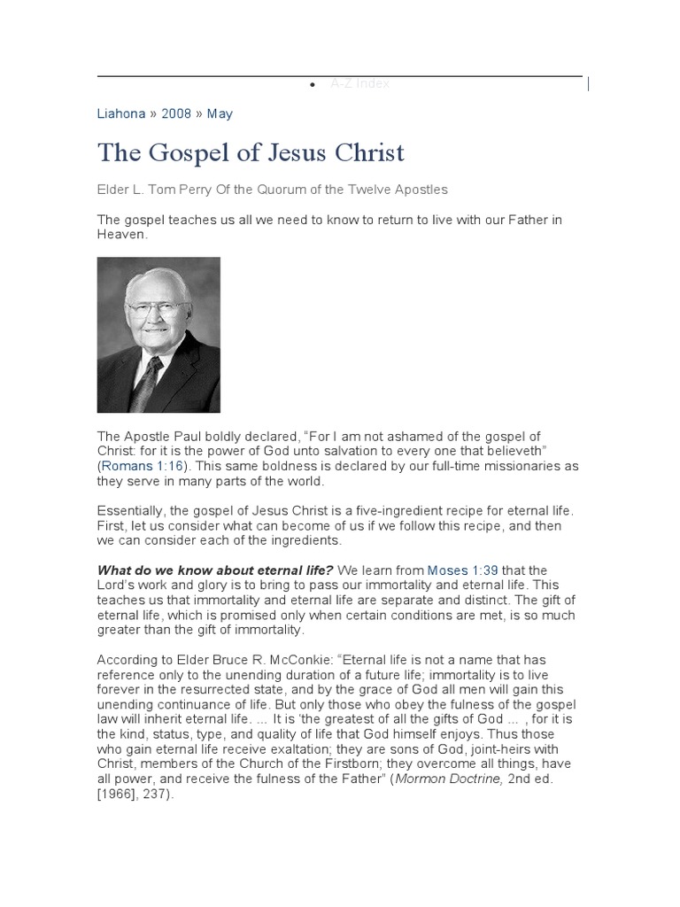Vida Eterna Elder Perry Lds | Download Free PDF | Eternal Life ...