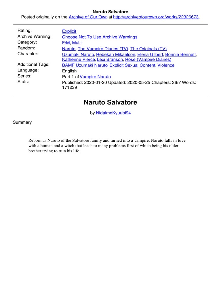 Naruto Salvatore | PDF | Damon Salvatore