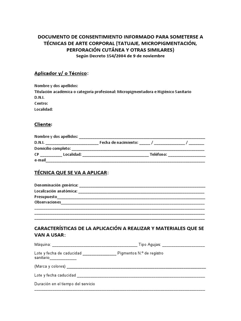 Consentimiento Cursos de Micropigmentacion | PDF | Epidemiología | Especialidades Medicas