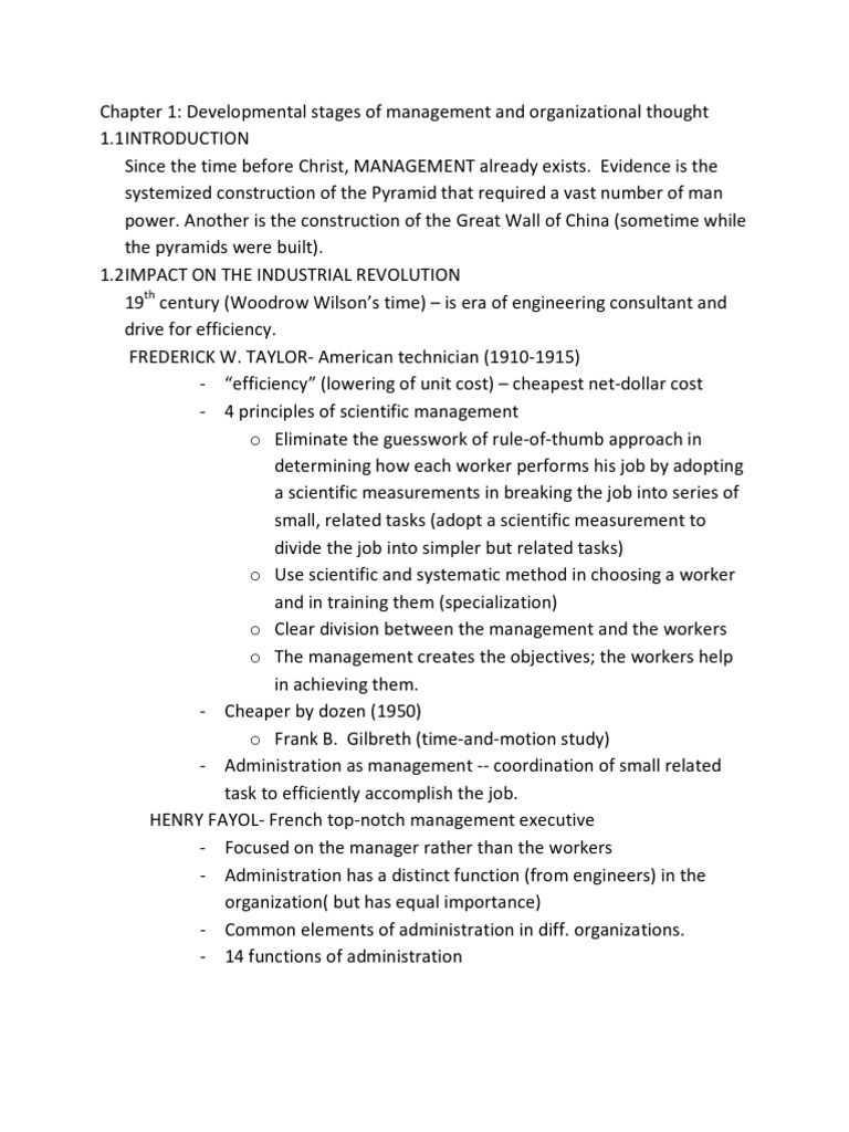 Chapter 1 Introduction To Management | PDF | Organizational Behavior ...