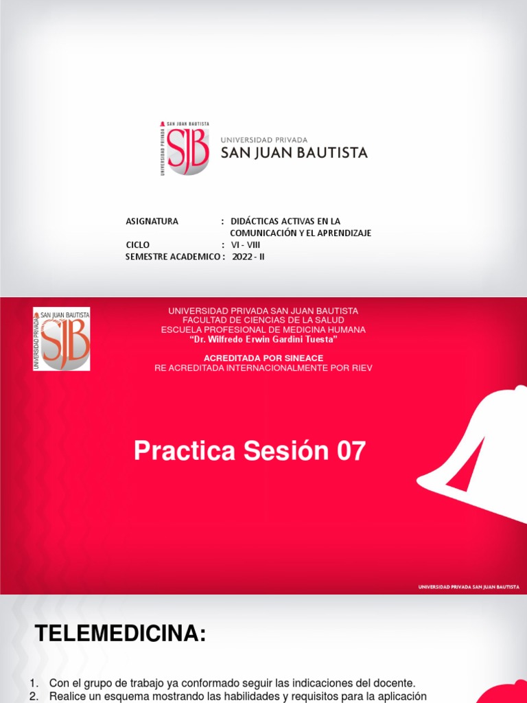 Practica - Clase - 07 Principios de La Telemedicina | PDF