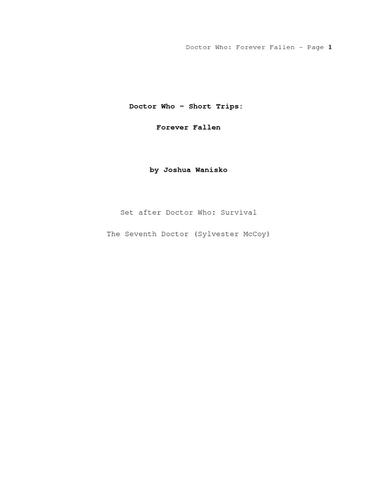 DWST - Forever Fallen v4 For Studio | PDF | The Doctor (Doctor Who)
