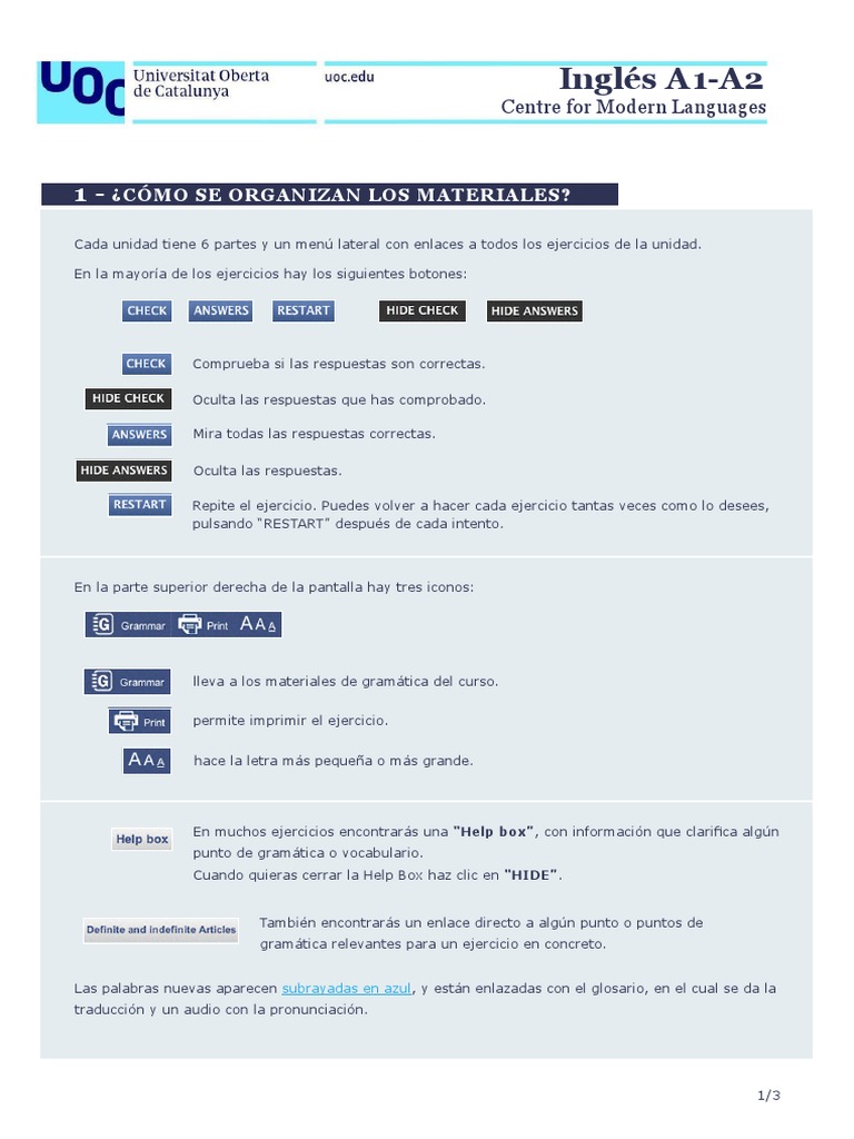 A1 1 Pautas para Seguir El Material Del Curso 1 | PDF | Cognición ...