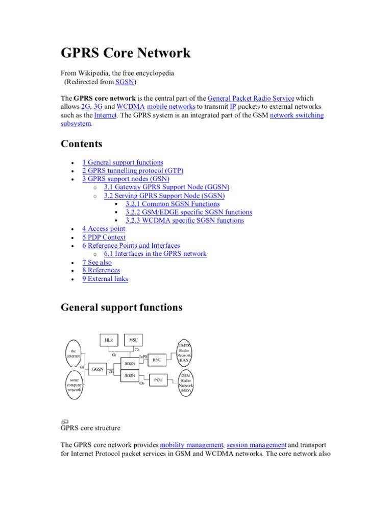 GPRS Core Network | PDF | Internet Architecture | Physical Layer Protocols