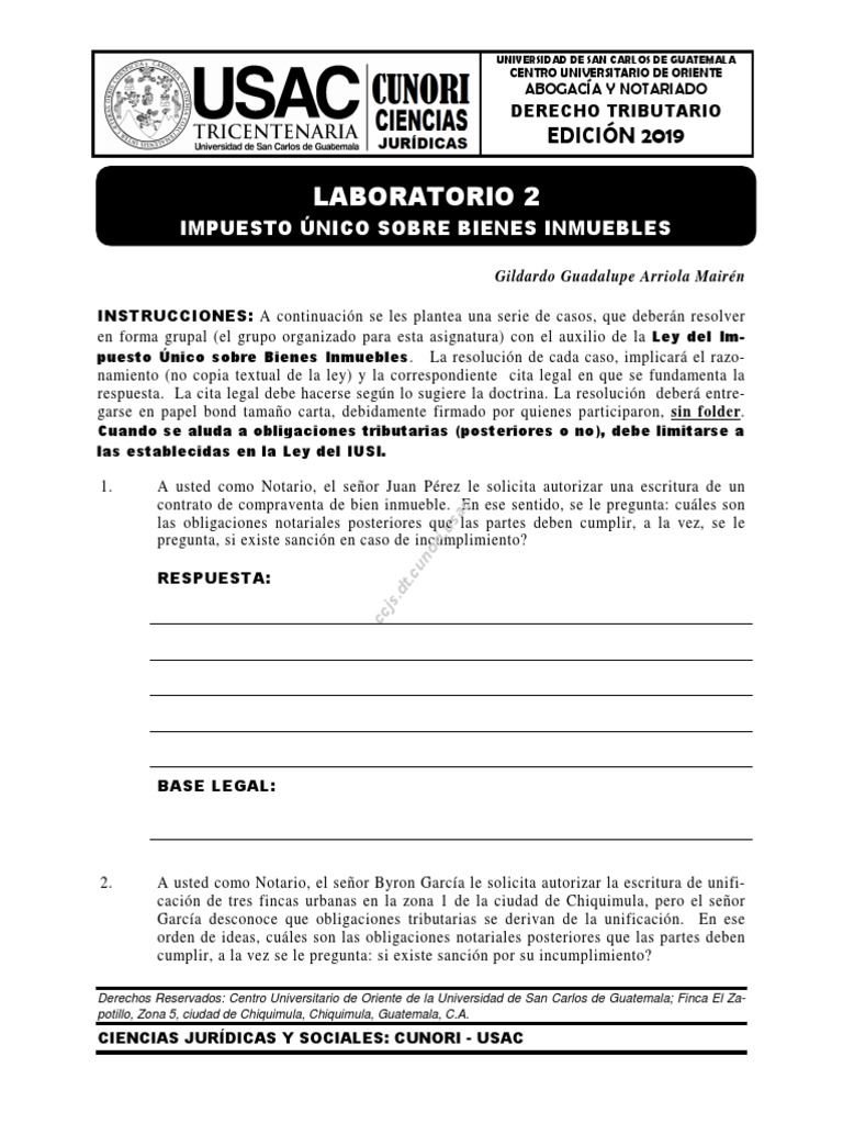 Laboratorio de Impuesto Unico Sobre Inmuebles | PDF | Justicia | Crimen y violencia