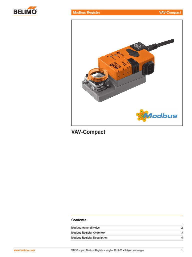 Belimo Modbus-Register VAV V3 04 En-Gb | PDF | Computer Science | Information And Communications ...