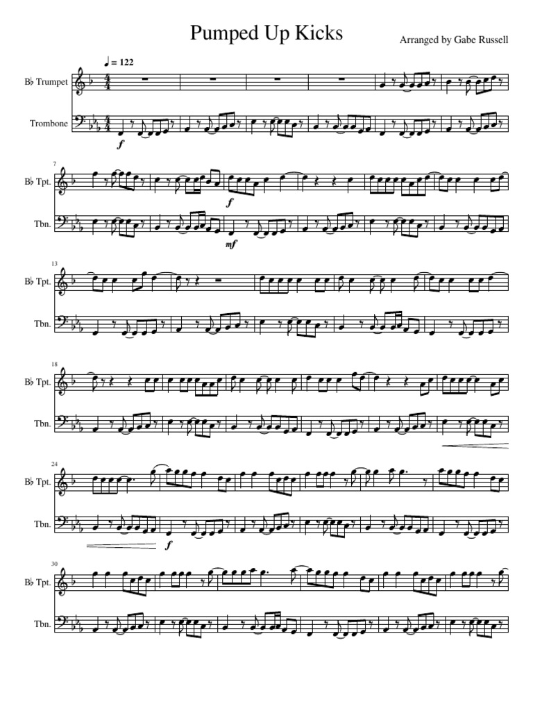 Pumped_Up_Kicks_Trumpet_and_Trombone_Duet | PDF