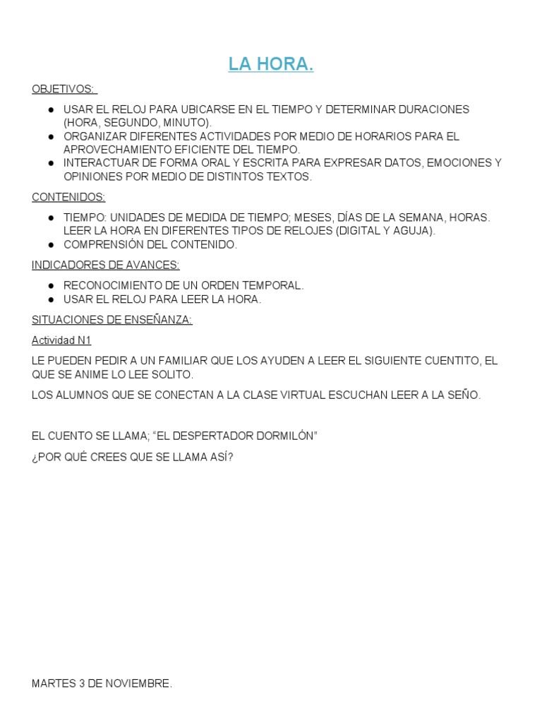 Secuencia de La Hora | PDF | Reloj | Hora