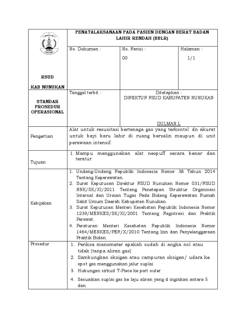 Panduan Penggunaan Alat Neopuff Bayi | PDF