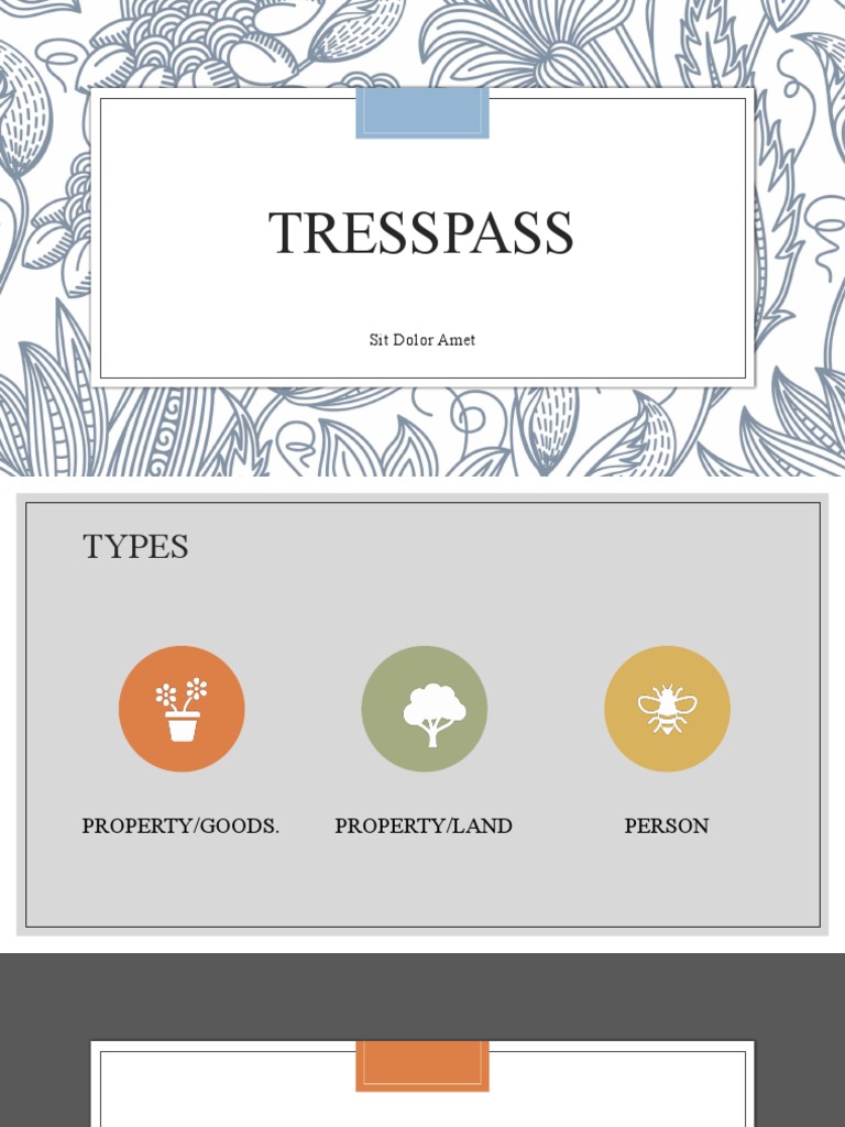 Tress Pass | PDF | Trespass | Conversion (Law)