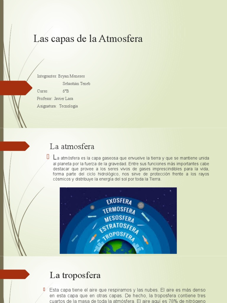 Las Capas de La Atmosfera Terminadp | PDF | Atmósfera | Atmósfera de tierra