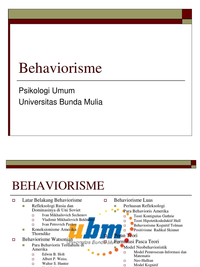 Sejarah dan Teori Behaviorisme Psikologi | PDF | Ilmu Sosial | Sains ...