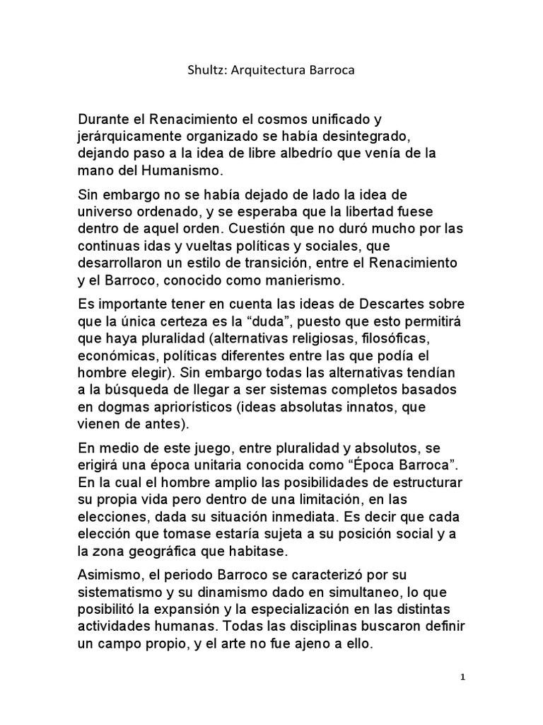 NORBERG-SCHULZ Christian ARQUITECTURA BARROCA | PDF | Renacimiento ...