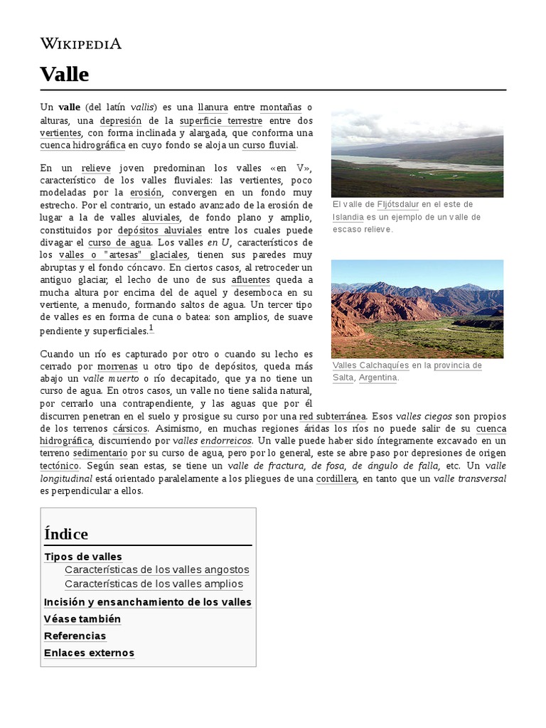 Valle | PDF | Valle | Sedimentología