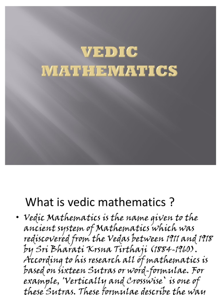 Vedic Maths | PDF