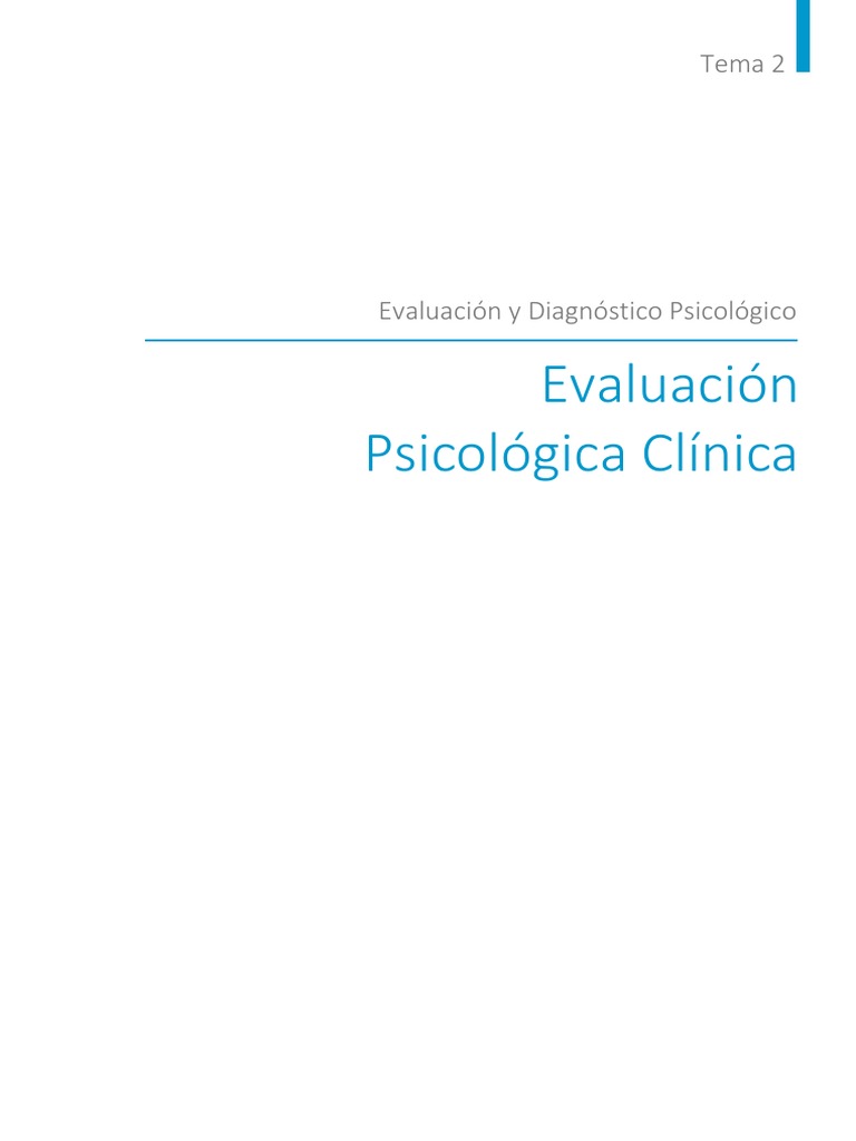 Evaluación y Diagnóstico Psicológico | PDF | Sicología | Diagnostico medico