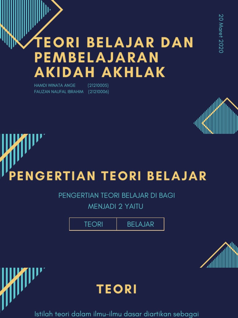 Teori Belajar Dan Pembelajaran Akidah Akhlak | PDF