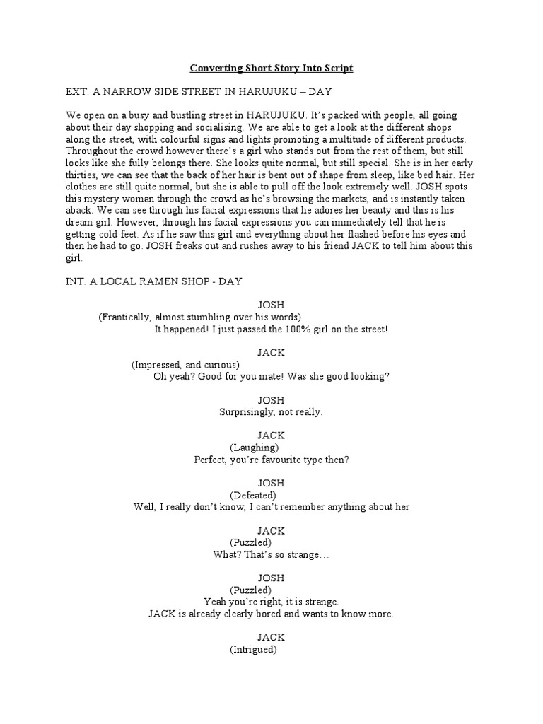 Converting Short Story Into Script | PDF Converting Short Story Into Script | PDF