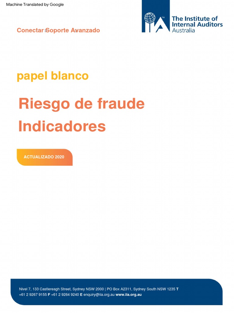 Iia Whitepaper Fraud Risk IndicatorsESP | PDF | Auditoría | Business