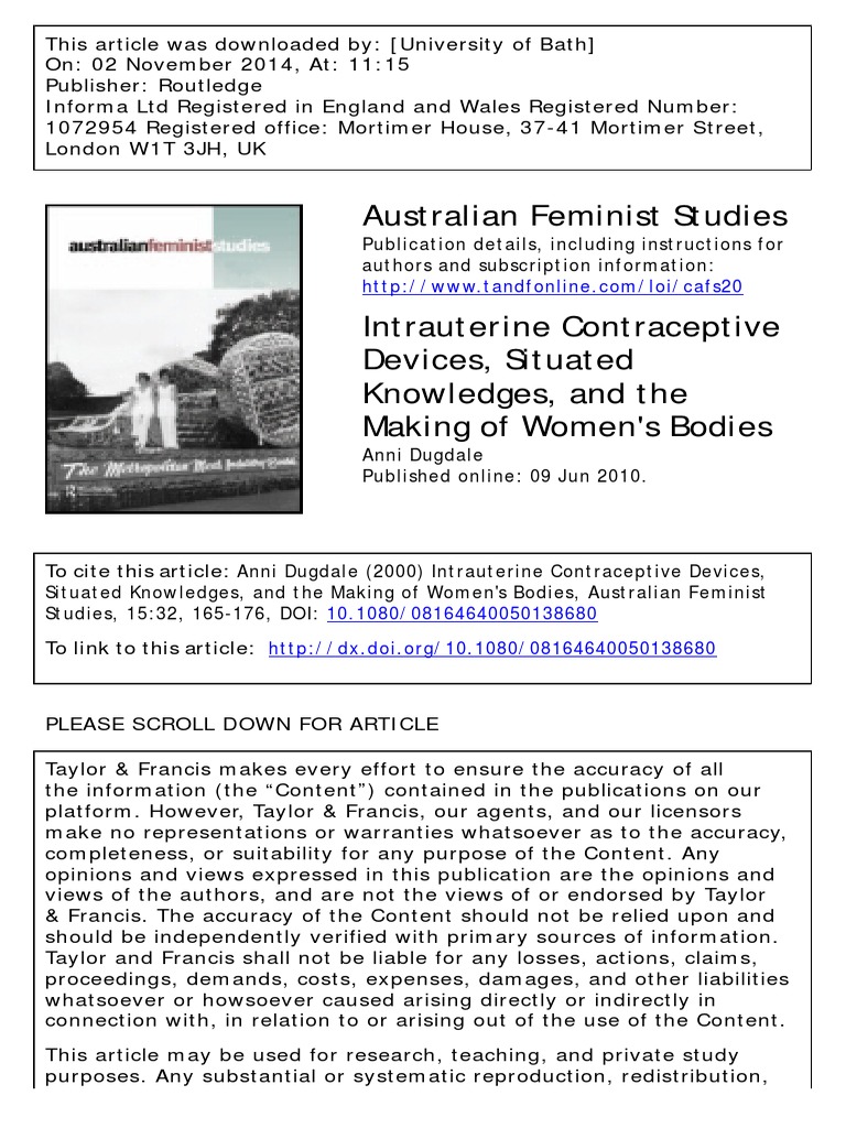 Intrauterine Contraceptive Devices Situated Knowledges | PDF | Birth Control | Human Reproduction