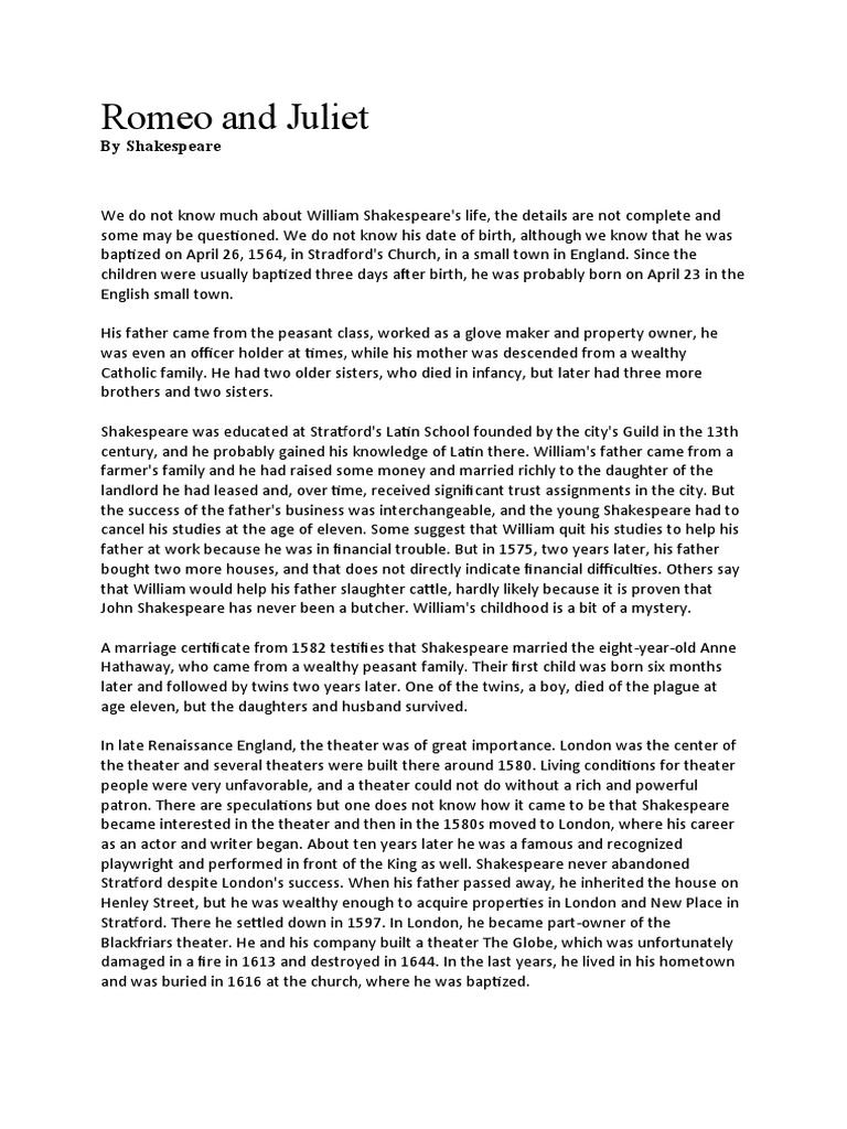 Romeo and Juliet | PDF | Characters In Romeo And Juliet | Romeo And Juliet