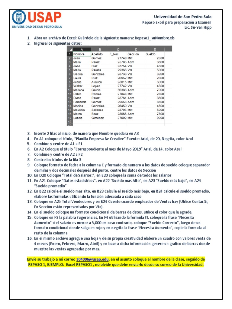 Repaso 1 Excel | PDF