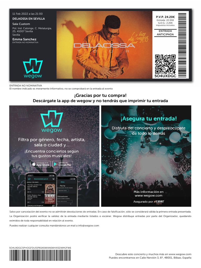 Entradas Delaossa en Sevilla 2022 | PDF