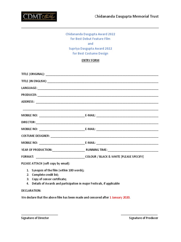 CDMT Best Debut Feature Costume 2022 | PDF