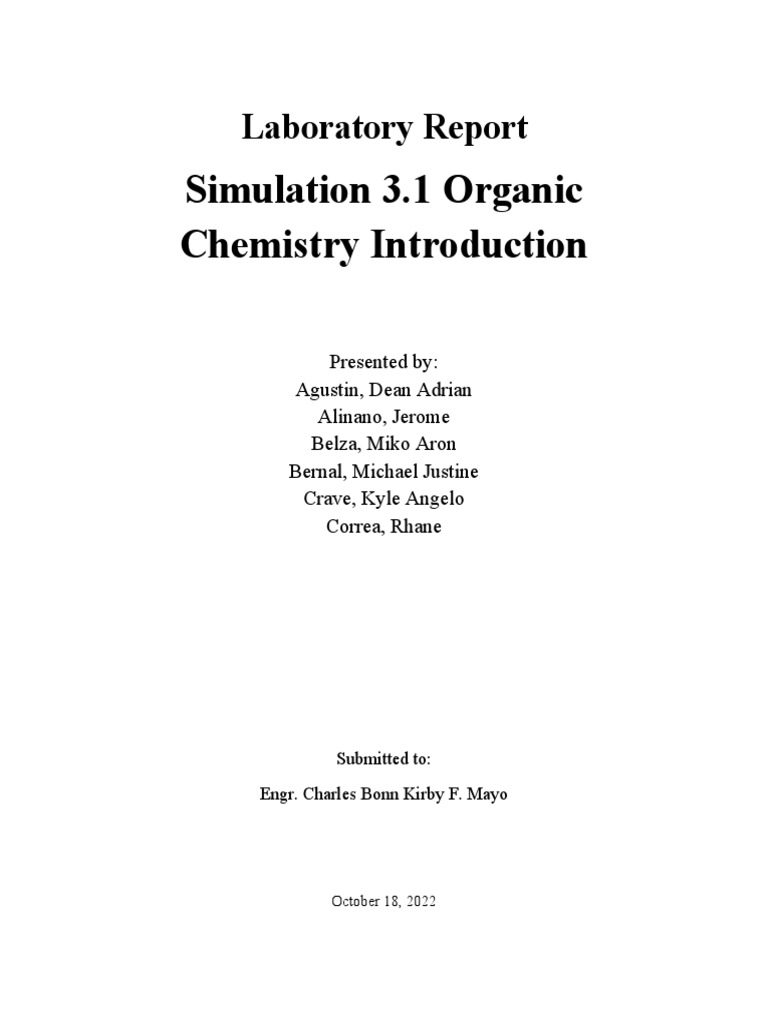 Echem 001 - g4 Lab Rep 3.1 | PDF | Functional Group | Alkene