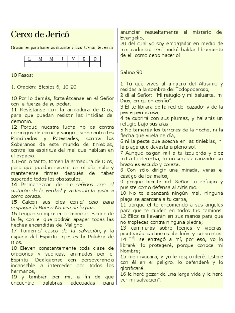 Oración del Cerco de Jericó en 7 Días | PDF | Oración | Jesús