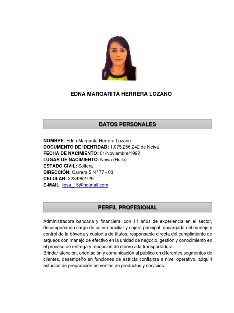 Hoja de Vida Edna 2022 | PDF