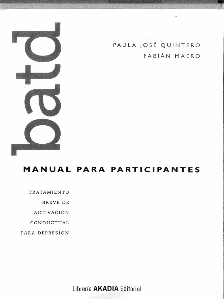Tratamiento Breve de Activacion Conductual para La Depresion | PDF Tratamiento Breve de Activacion Conductual para La Depresion | PDF