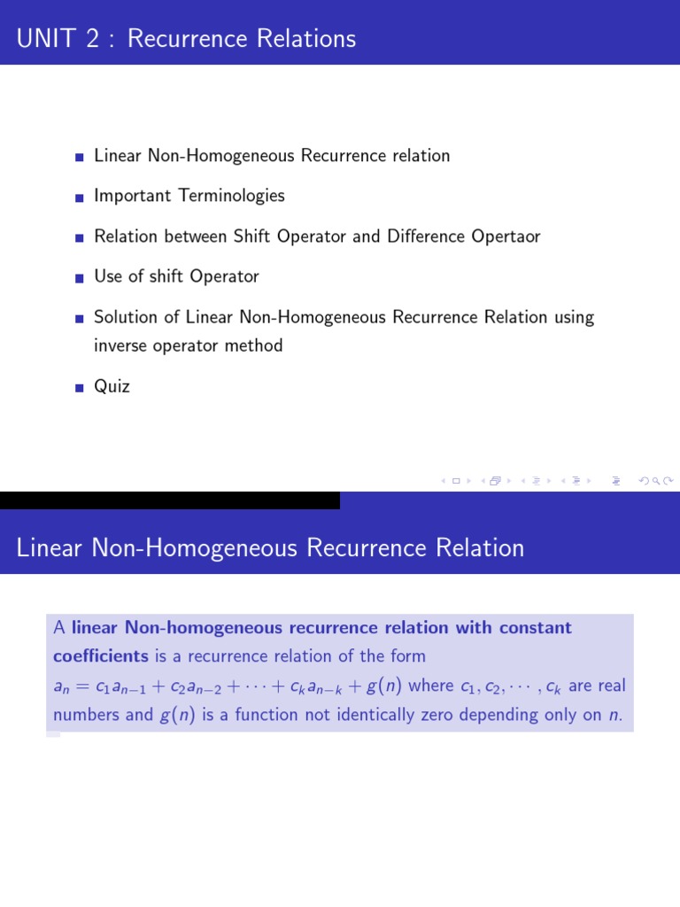 Lecture 11 | PDF | Recurrence Relation | Calculus
