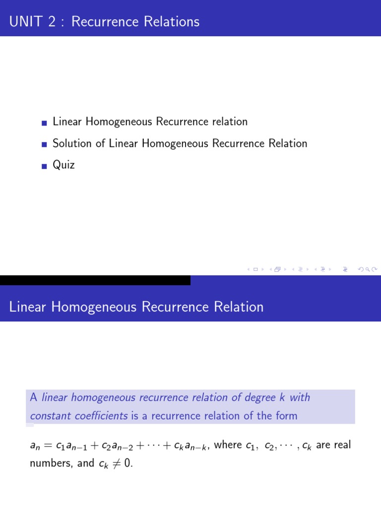 Lecture 10 Pdf Recurrence Relation Mathematical Analysis 