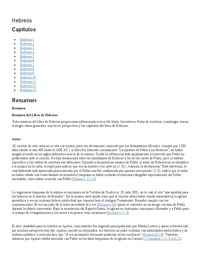 Hebreos 2 | PDF | Pablo el apóstol | Bernabé