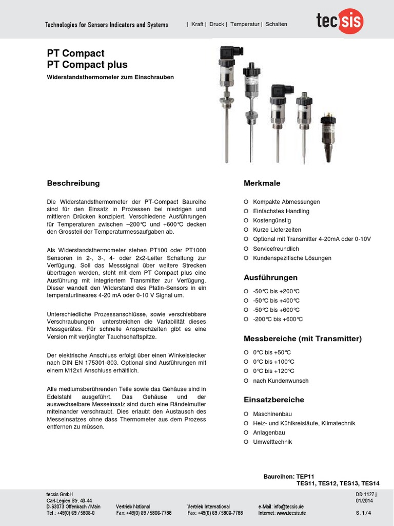 PT Compact PT Compact Plus: Beschreibung Merkmale | PDF
