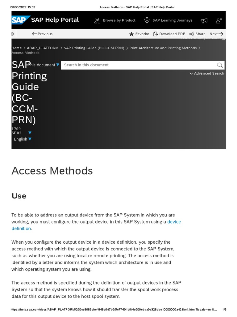 SPAD - Access Methods - SAP Help Portal | PDF