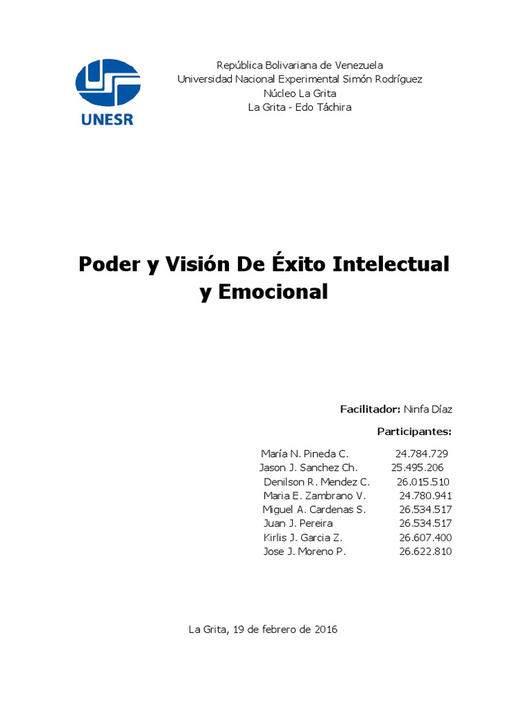 Poder y Visión Del Éxito Intelectual y Emocional | PDF | Las emociones ...