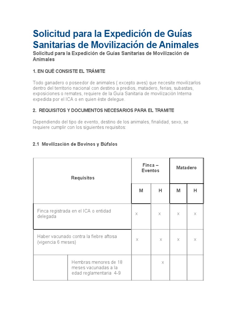 Guia Movilizacion de Animales | PDF | Vacas | Salud pública