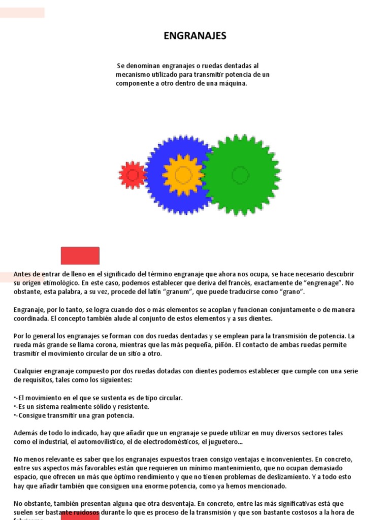 Introduccion A Los Engranajes | PDF | Engranaje | Mecanica clasica