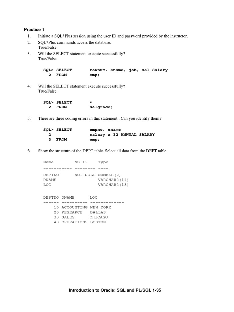 SQL_EJ_Oracle_Tema_01-Escritura básica de sentencias SQL | PDF | Sql | Software Engineering