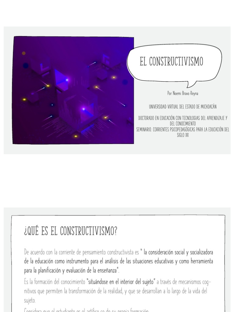 El Constructivismo | PDF | Constructivismo (filosofía de la educación) | Aprendizaje