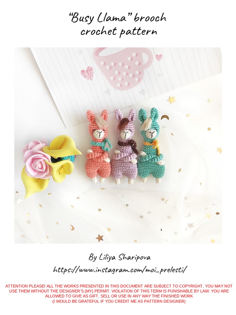 Busy Llama | PDF | Crochet | Yarn