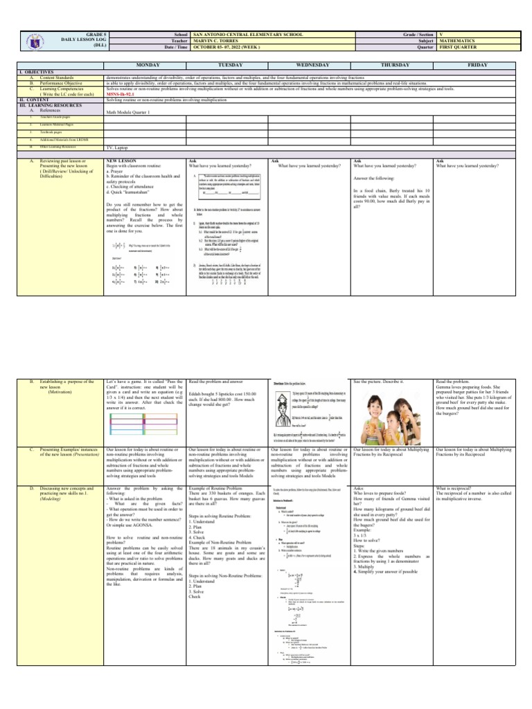 Marvin Q1 W7 Dll-Math 5 | PDF | Numbers | Multiplication