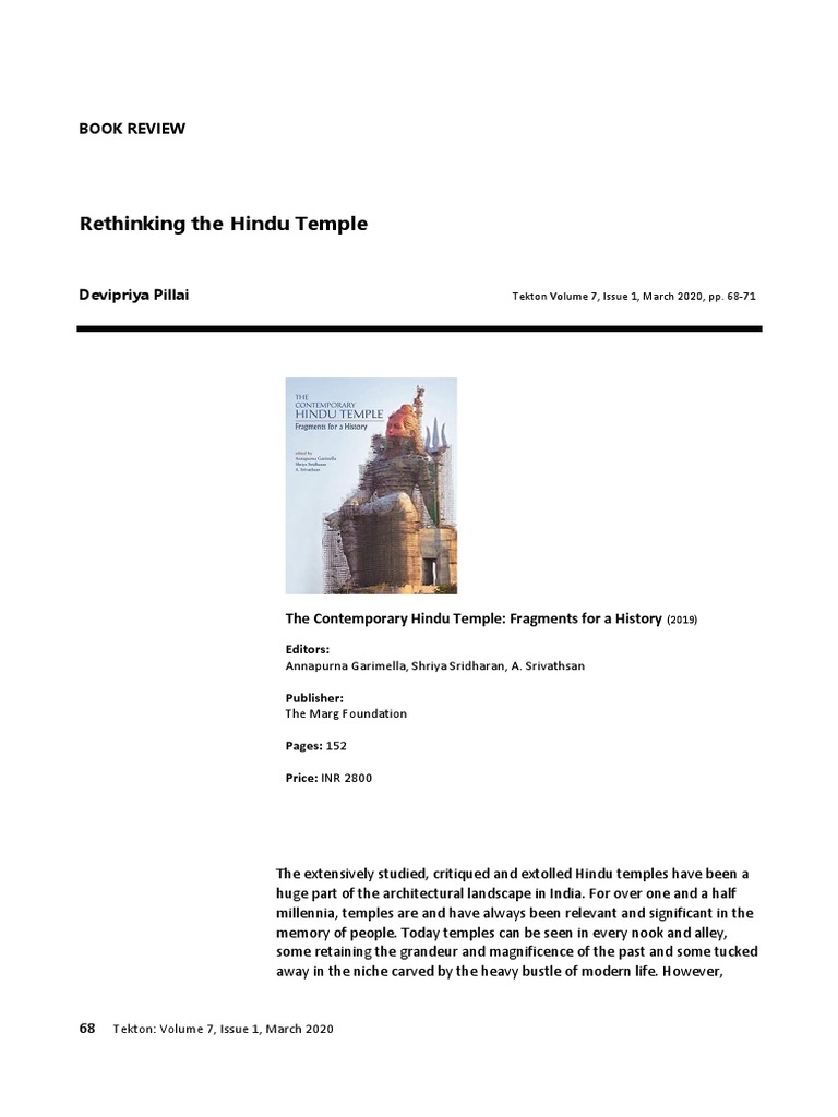 Rethinking Contemporary Hindu Temples | PDF | Essays | Temple